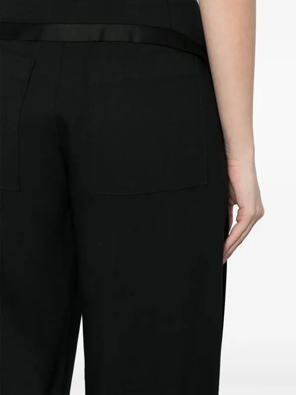 David Koma Satin Bow Wide-leg Trousers