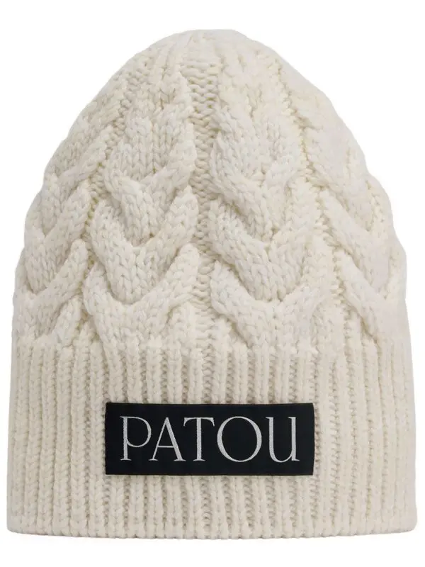 Patou Cable-knit Beanie - White