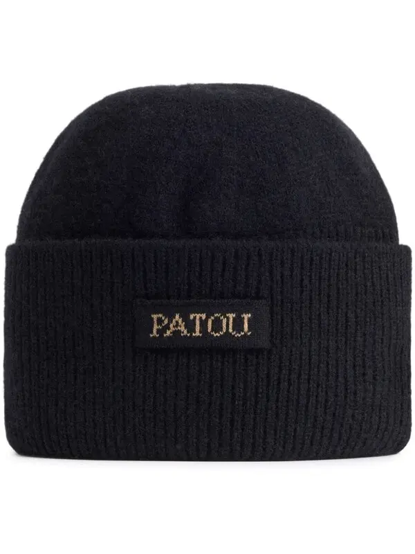 Patou Logo-patch Beanie - Black