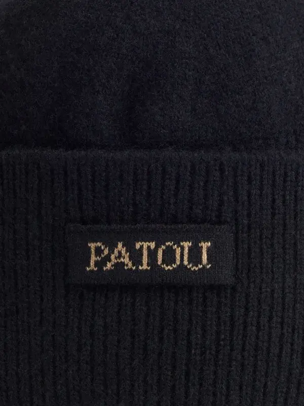 Patou Logo-patch Beanie - Black