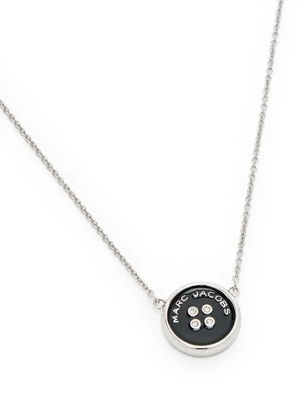 Marc Jacobs Logo-plaque Pendant Necklace - Silver