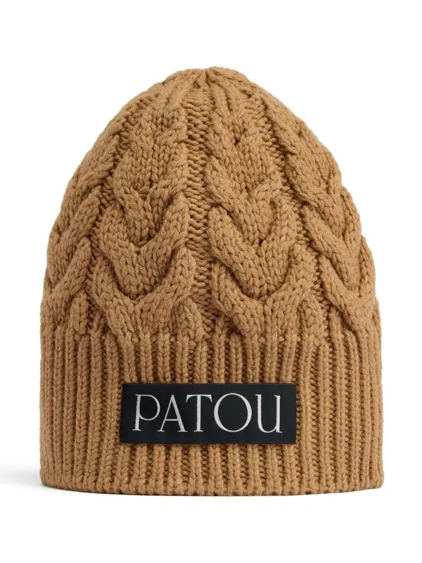 Patou Cable-knit Beanie - Brown