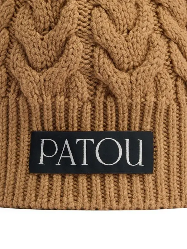 PATOU Cable-knit Beanie - Brown