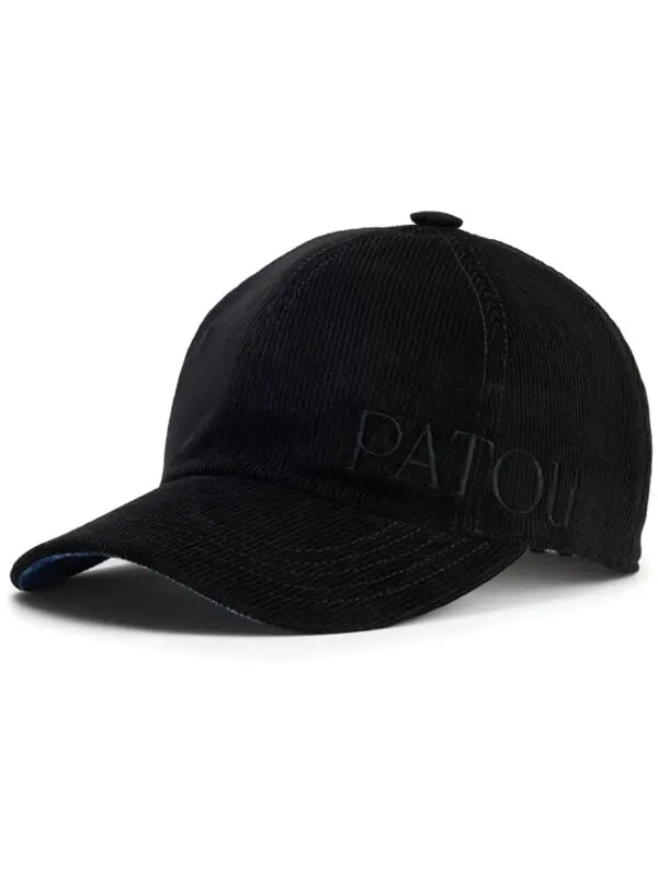 Patou Logo-embroidered Corduroy Cap - Black