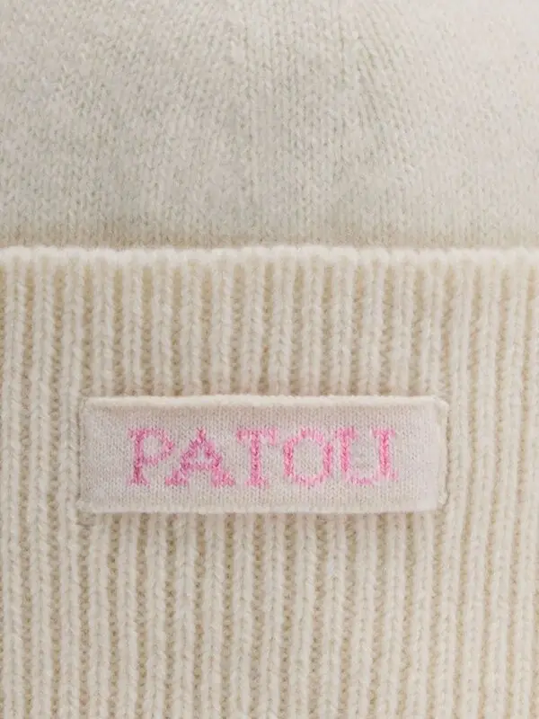 PATOU Logo-patch Beanie - White