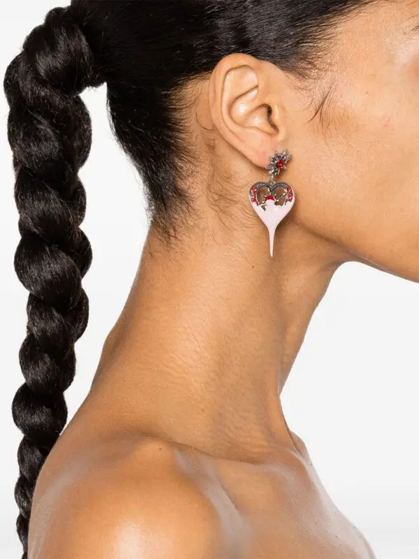 Ottolinger Dipped Heart Drop Earrings - Silver