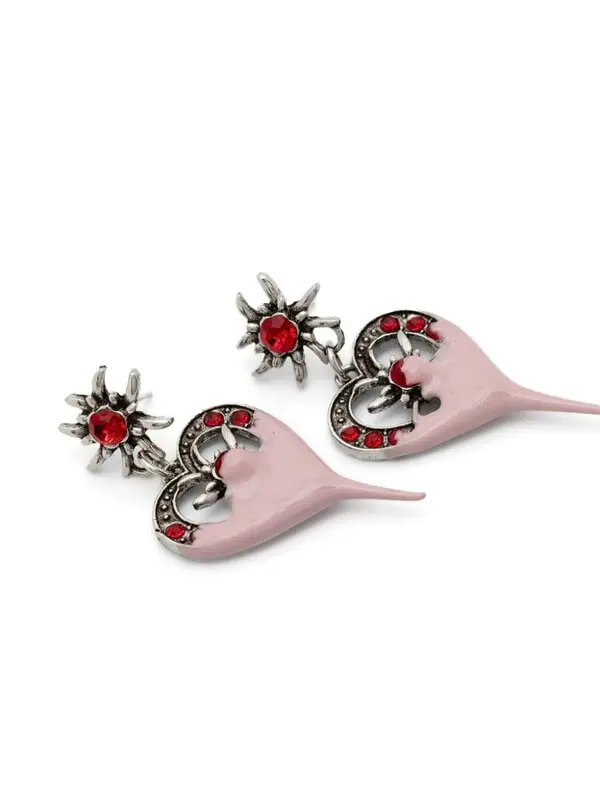 Ottolinger Dipped Heart Drop Earrings - Silver