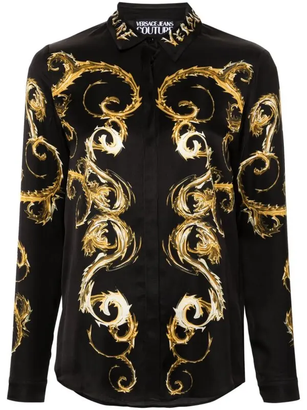 Versace Baroccoflage-print Shirt - Black