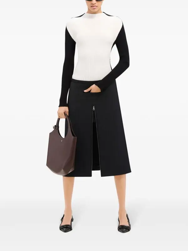 COURREGES Zip-detail Twill Midi Skirt