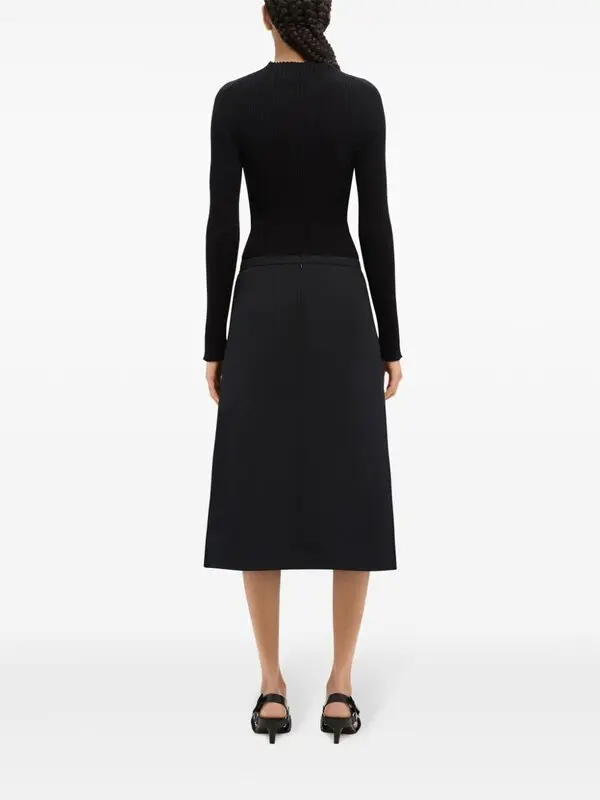 COURREGES Zip-detail Twill Midi Skirt