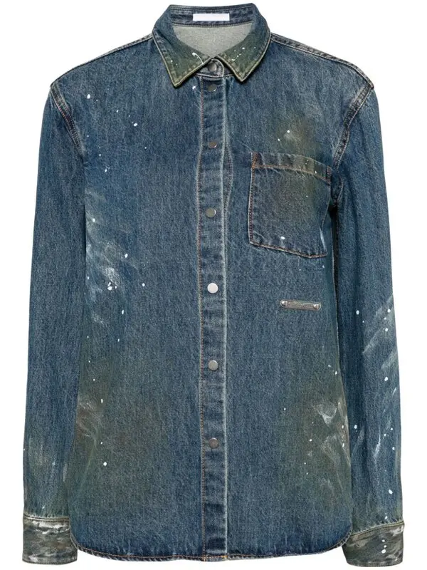 Helmut Lang Painted Denim Shirt - Blue