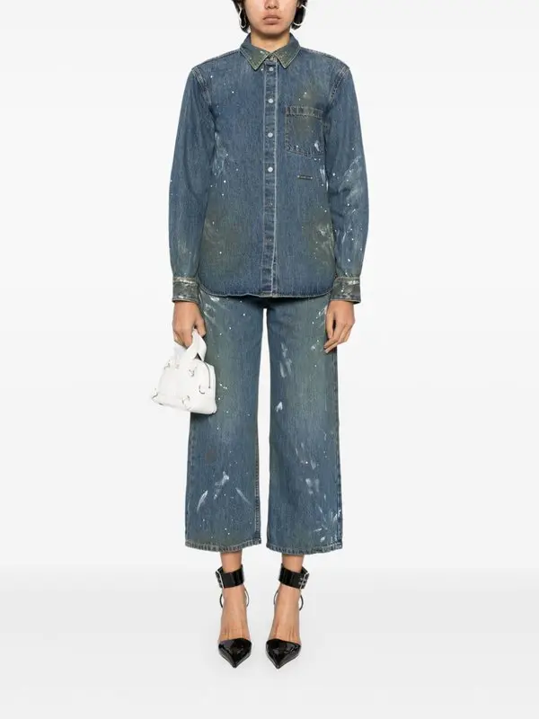 Helmut Lang Painted Denim Shirt - Blue