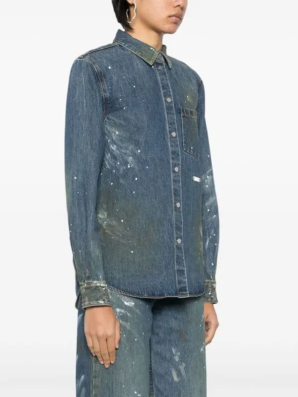 Helmut Lang Painted Denim Shirt - Blue