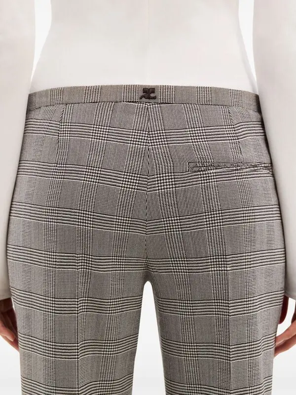 COURREGES Flare Mid-rise Prince Of Wales Pants