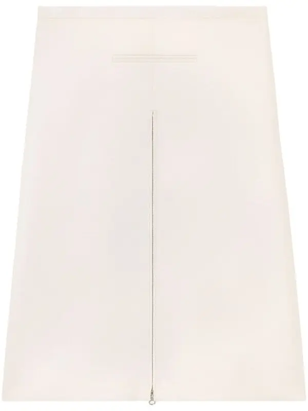 COURREGES Zip-detail Twill Midi Skirt - Neutrals