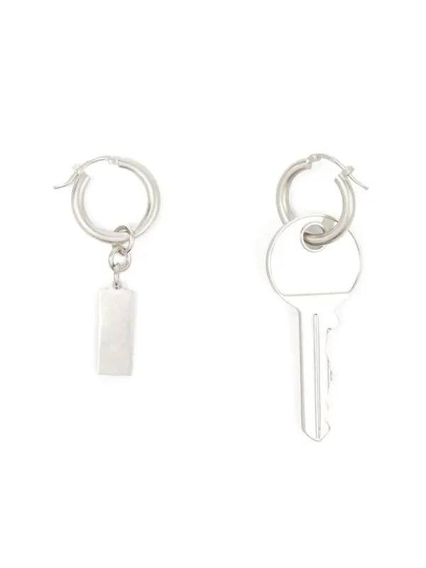 MAISON MARGIELA Tag And Key Pendant Hoop Drop Earrings