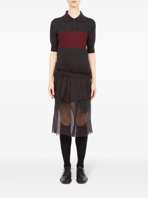 MAISON MARGIELA Cotton-wool Blend Midi Dress - Grey