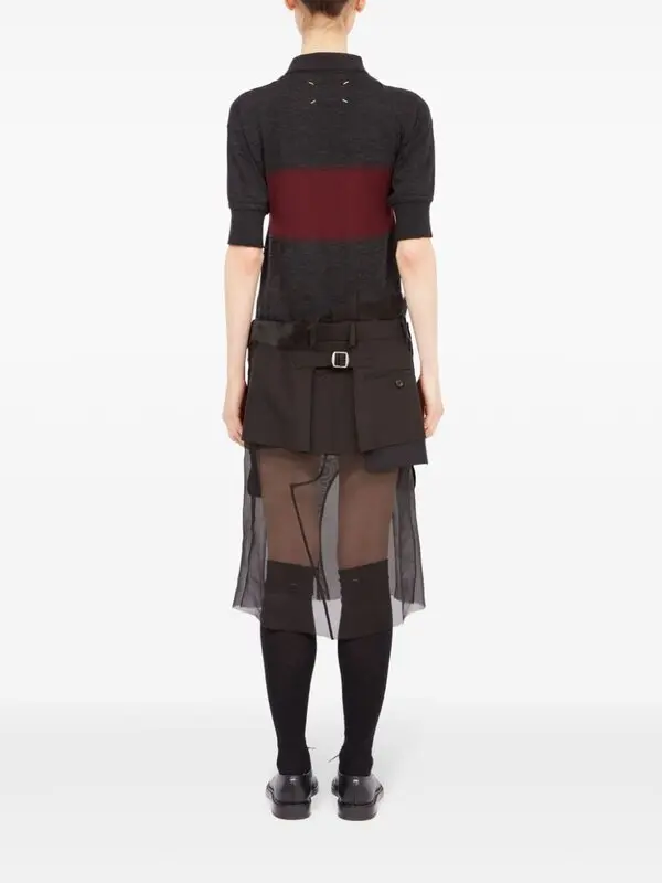 MAISON MARGIELA Cotton-wool Blend Midi Dress - Grey