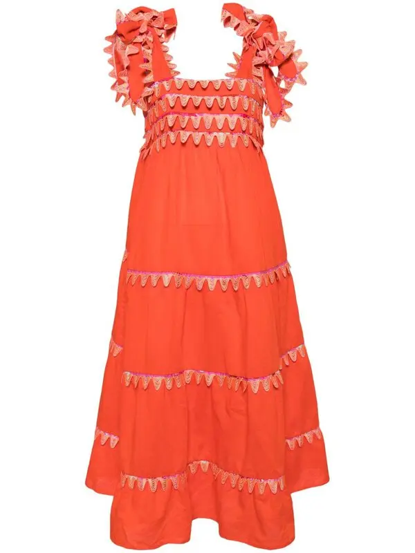 Celiab Kelly Flared Midi Dress - Red
