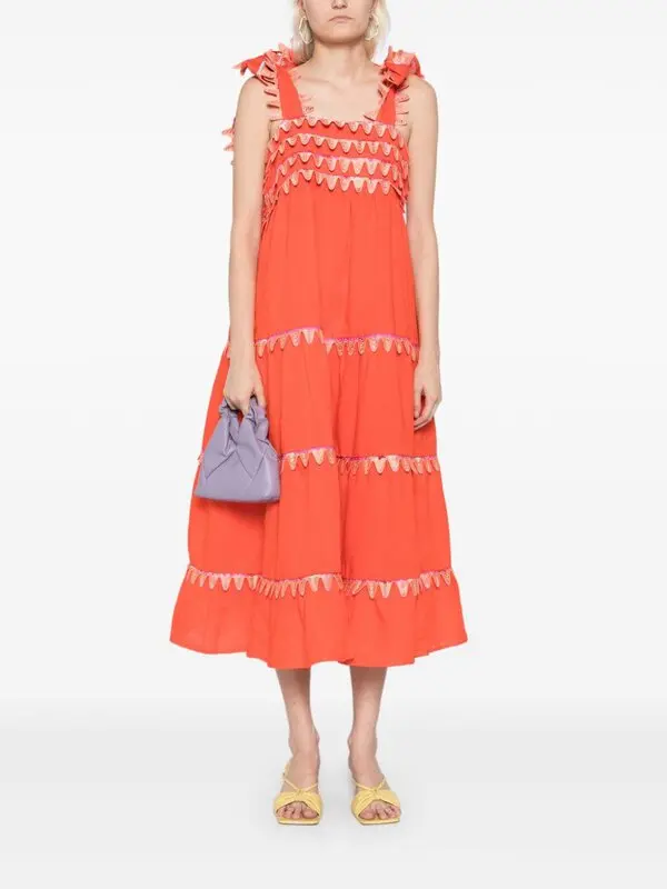 Celiab Kelly Flared Midi Dress - Red