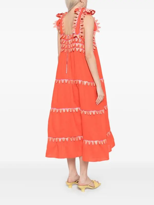 Celiab Kelly Flared Midi Dress - Red