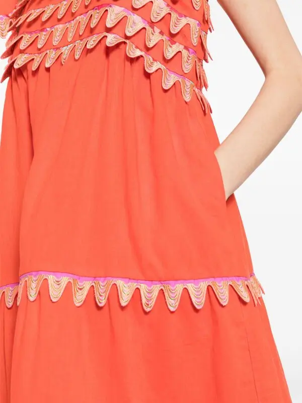 Celiab Kelly Flared Midi Dress - Red