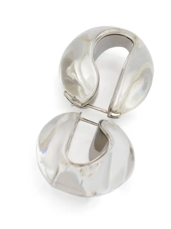 Coperni Logo Hoop Earrings - White