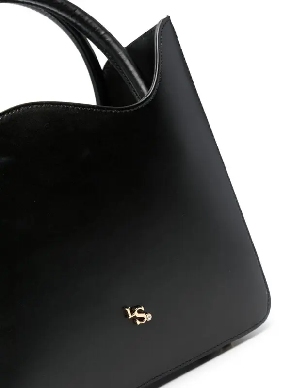 LE SILLA Logo-plaque Leather Tote Bag - Black