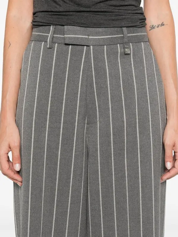 Giuseppe Di Morabito Logo-plaque Striped Trousers - Grey