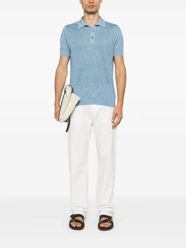 Paul & Shark Linen Polo Shirt - Blue