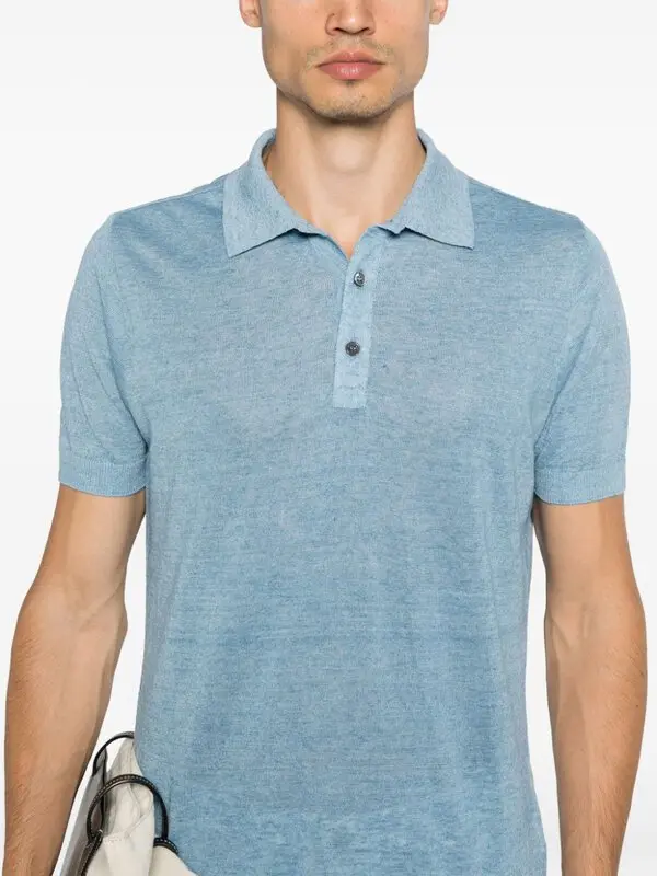 Paul & Shark Linen Polo Shirt - Blue
