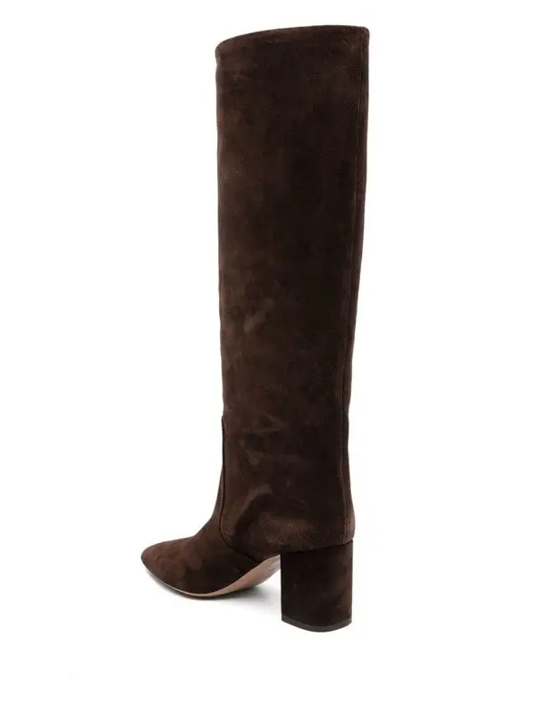 Paris Texas Suede Pointed-toe Mid Calf Boots - Brown