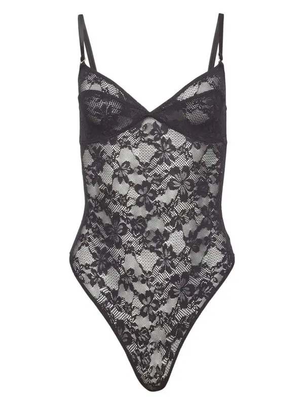 FLEUR DU MAL Le Stretch Lace Wireless Bodysuit