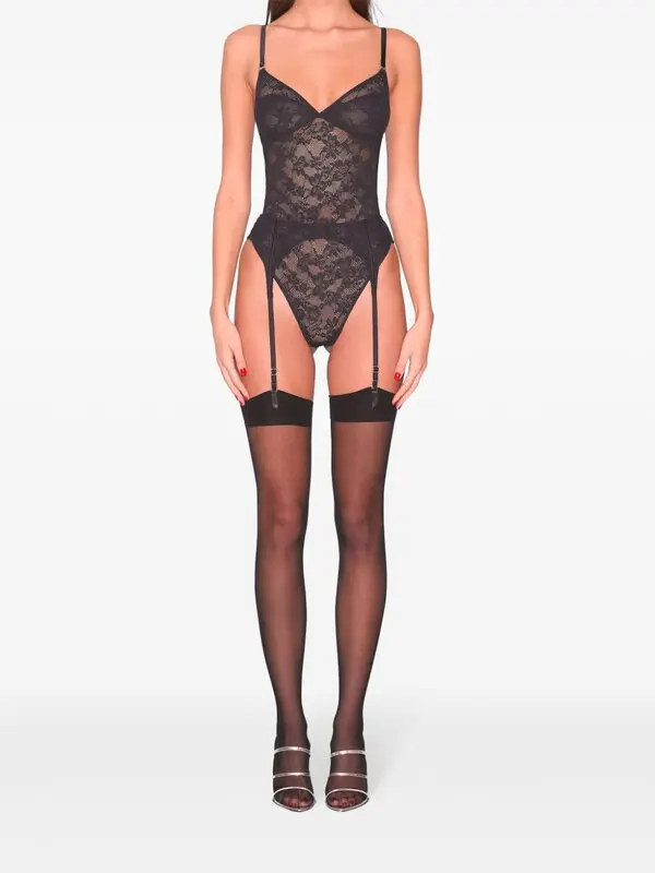 FLEUR DU MAL Le Stretch Lace Wireless Bodysuit