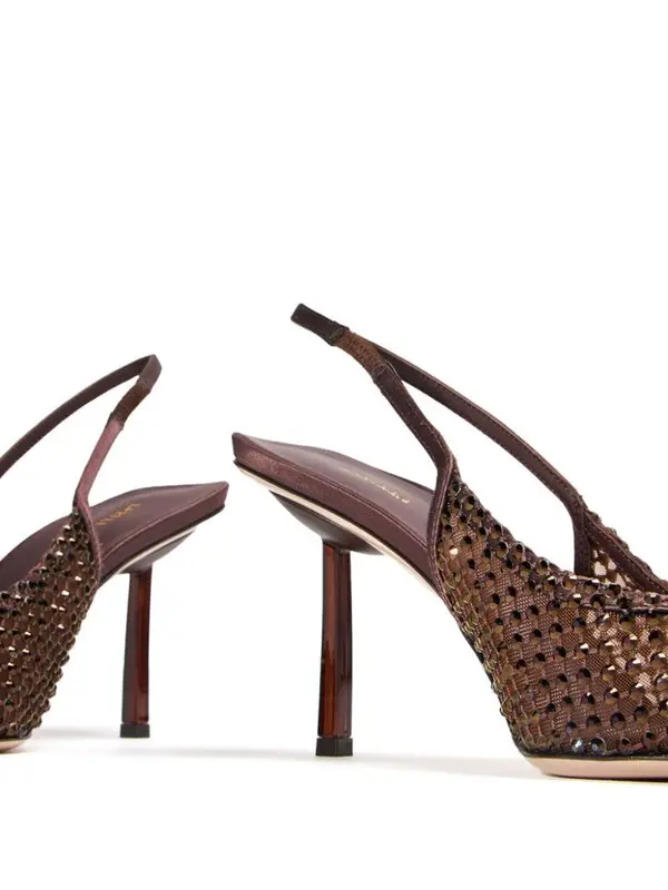LE SILLA 80mm Gilda Slingback Pumps - Brown