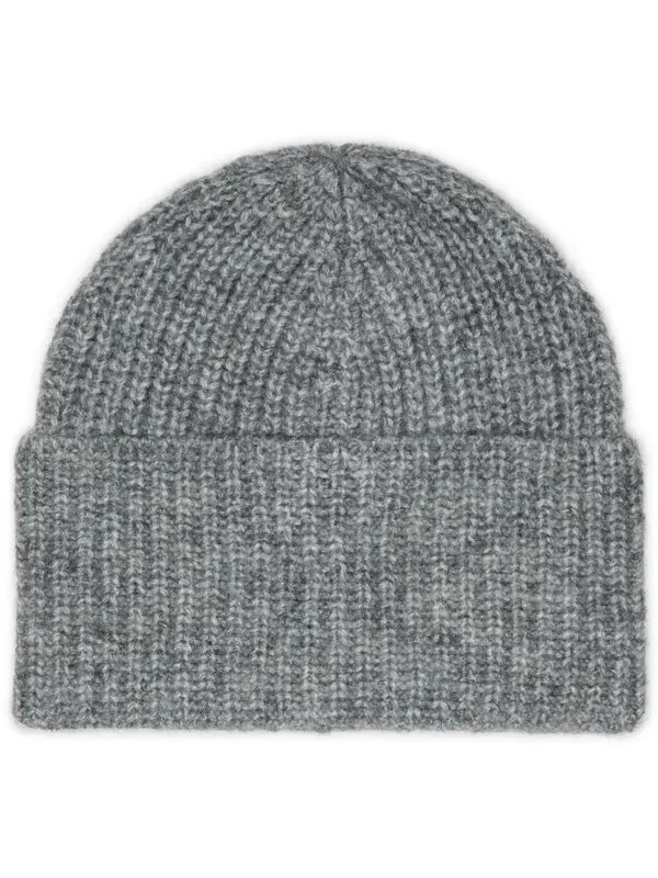 Brunello Cucinelli Ribbed Cashmere Beanie - Grey