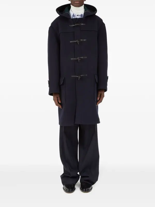 MAISON MARGIELA Hooded Wool Coat - Blue