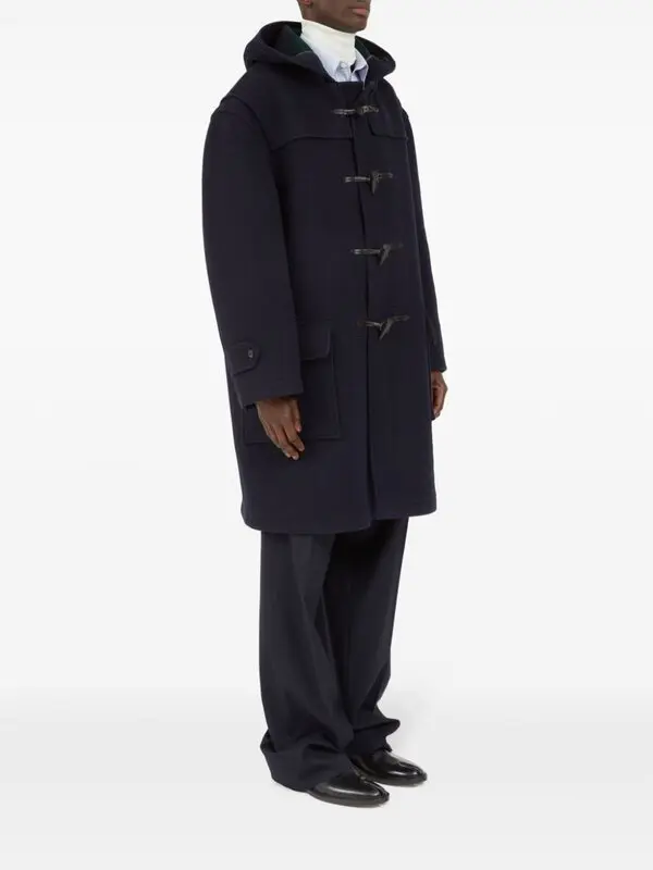 MAISON MARGIELA Hooded Wool Coat - Blue