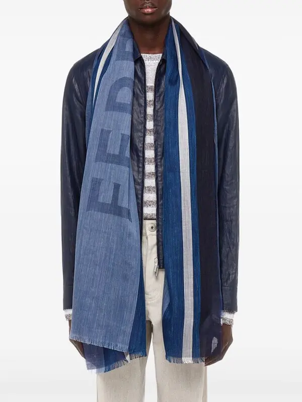FERRAGAMO Maxi-striped Jacquard Stole