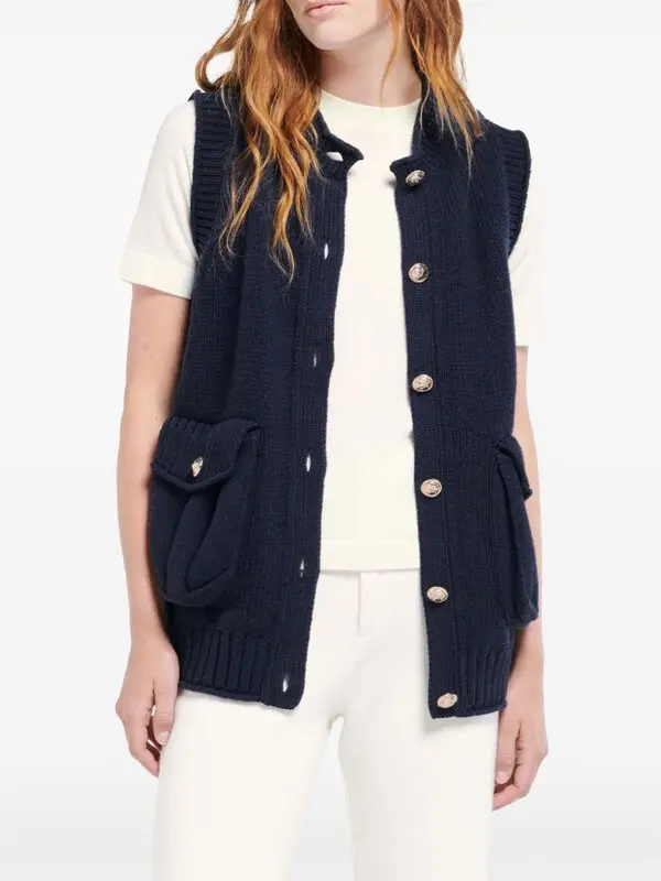 BARRIE Chunky-knit Vest - Blue