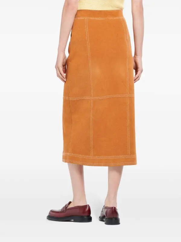BARRIE High-waisted Midi Skirt - Brown