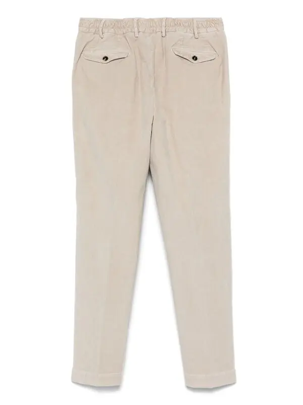 DELL'OGLIO Corduroy Tapered Trousers - Neutrals