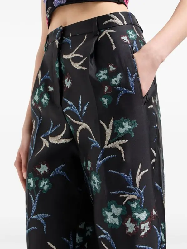 Giorgio Armani Floral-print Calf-length Trousers