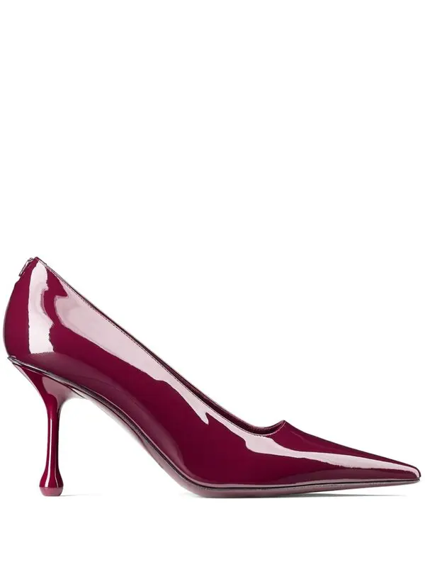 JIMMY CHOO Ixia 80 Patent Leather Pointed Toe Pumps - Red