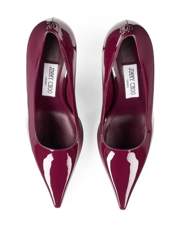 JIMMY CHOO Ixia 80 Patent Leather Pointed Toe Pumps - Red