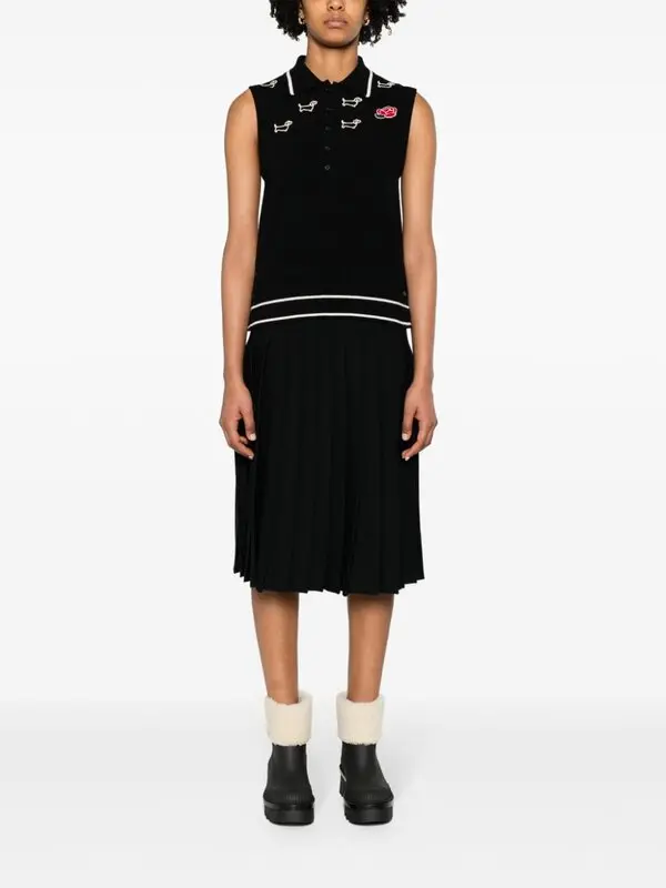 Thom Browne Hector-embroidered Virgin Wool Top