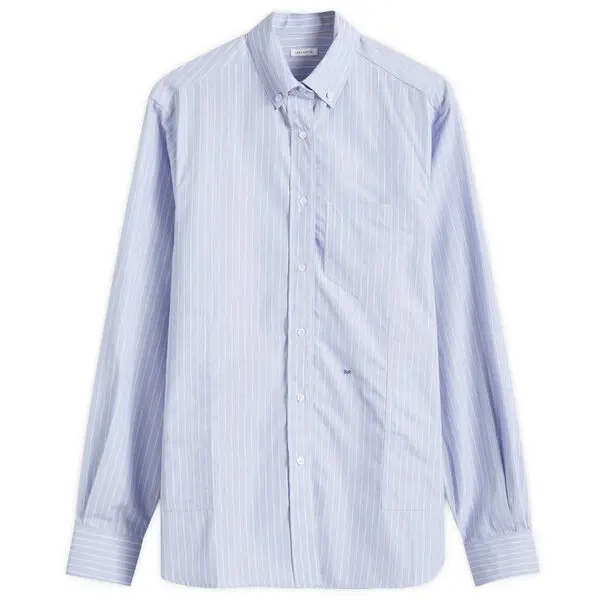 Saks Potts William Long Sleeve Stripe Shirt In Noble Blue - 45 