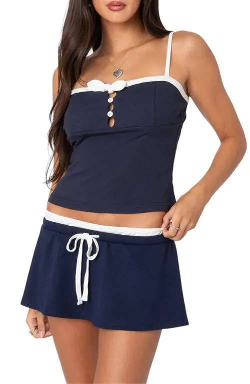 EDIKTED Baxter Button Front Rib Camisole