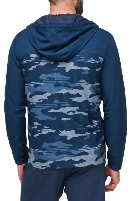 Travis Mathew Camo Zip Hoodie - Blue Nights