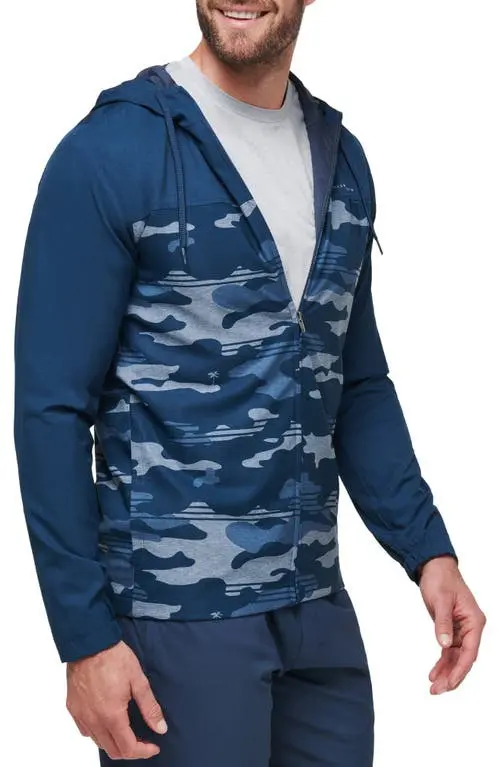 Travis Mathew Camo Zip Hoodie - Blue Nights